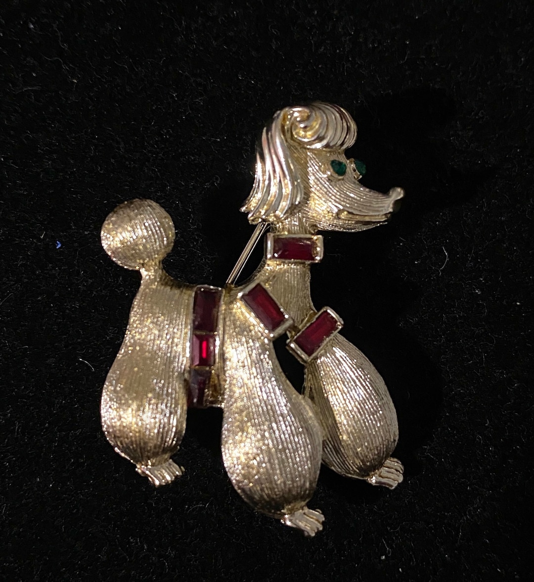 Vintage Coro Poodle Dog Pin - Etsy