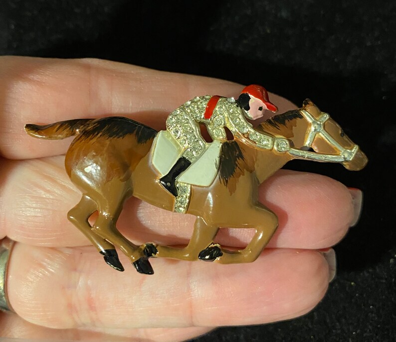 1940s Racing Horse W/ Jockey Pin - Etsy
