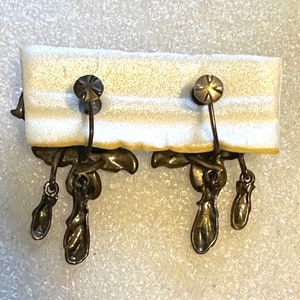 1940’s Parenti Sterling Silver Scew Back Earrings Iris Flower - Etsy