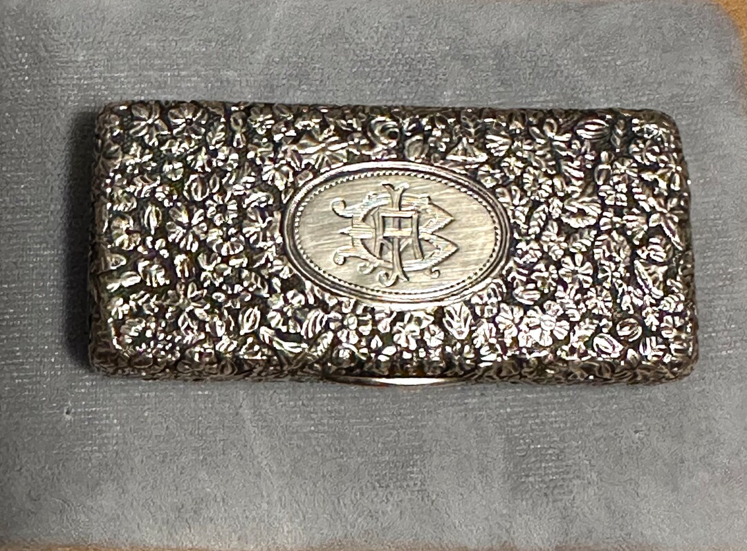 Antique Victorian Hand Chased Sterling Silver Snuff Box - Etsy
