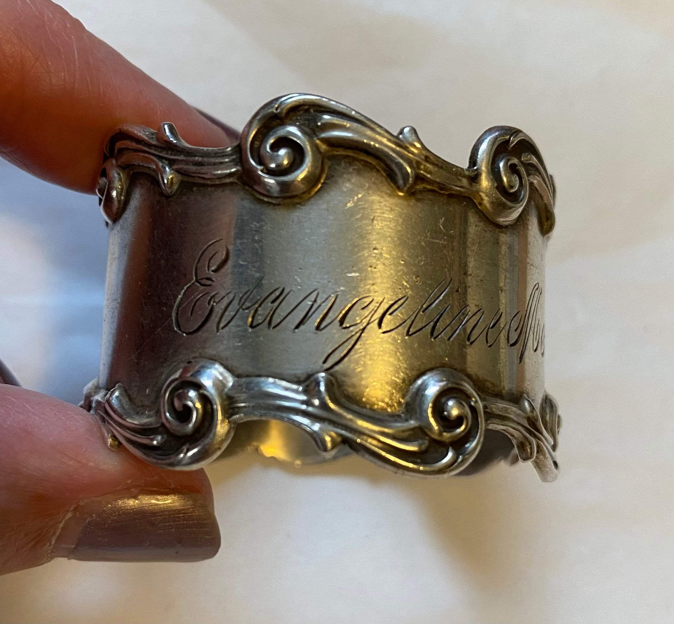 Antique Sterling National Silver Co Napkin Ring Engraved Evangeline - Etsy