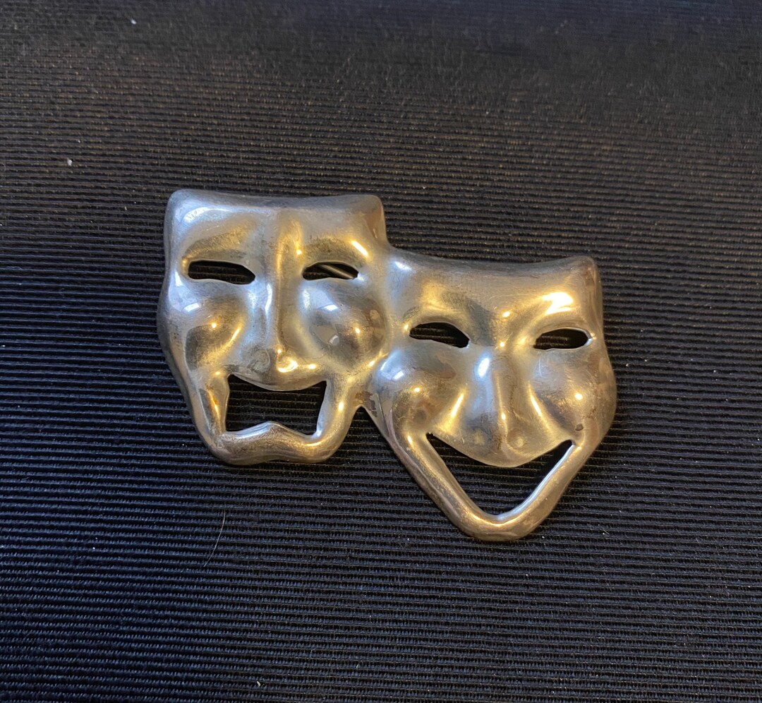 Vintage Mexico Sterling Comedy Tragedy Mask Thespian Pin - Etsy