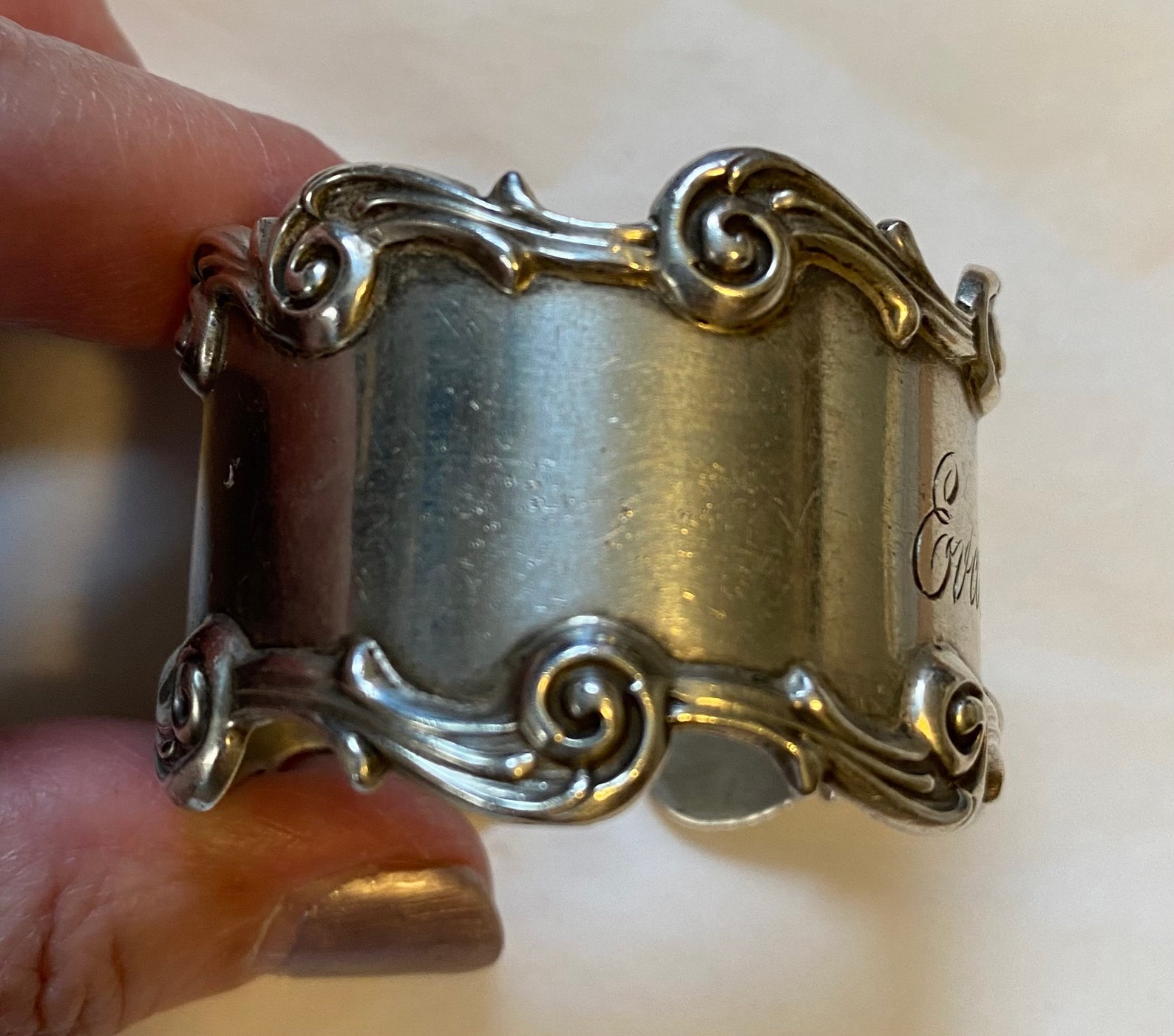 Antique Sterling National Silver Co Napkin Ring Engraved Evangeline - Etsy