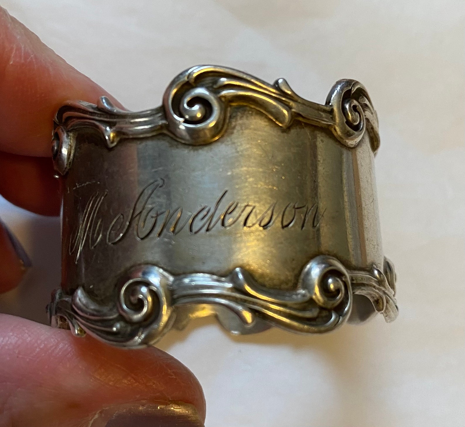 Antique Sterling National Silver Co Napkin Ring Engraved Evangeline - Etsy