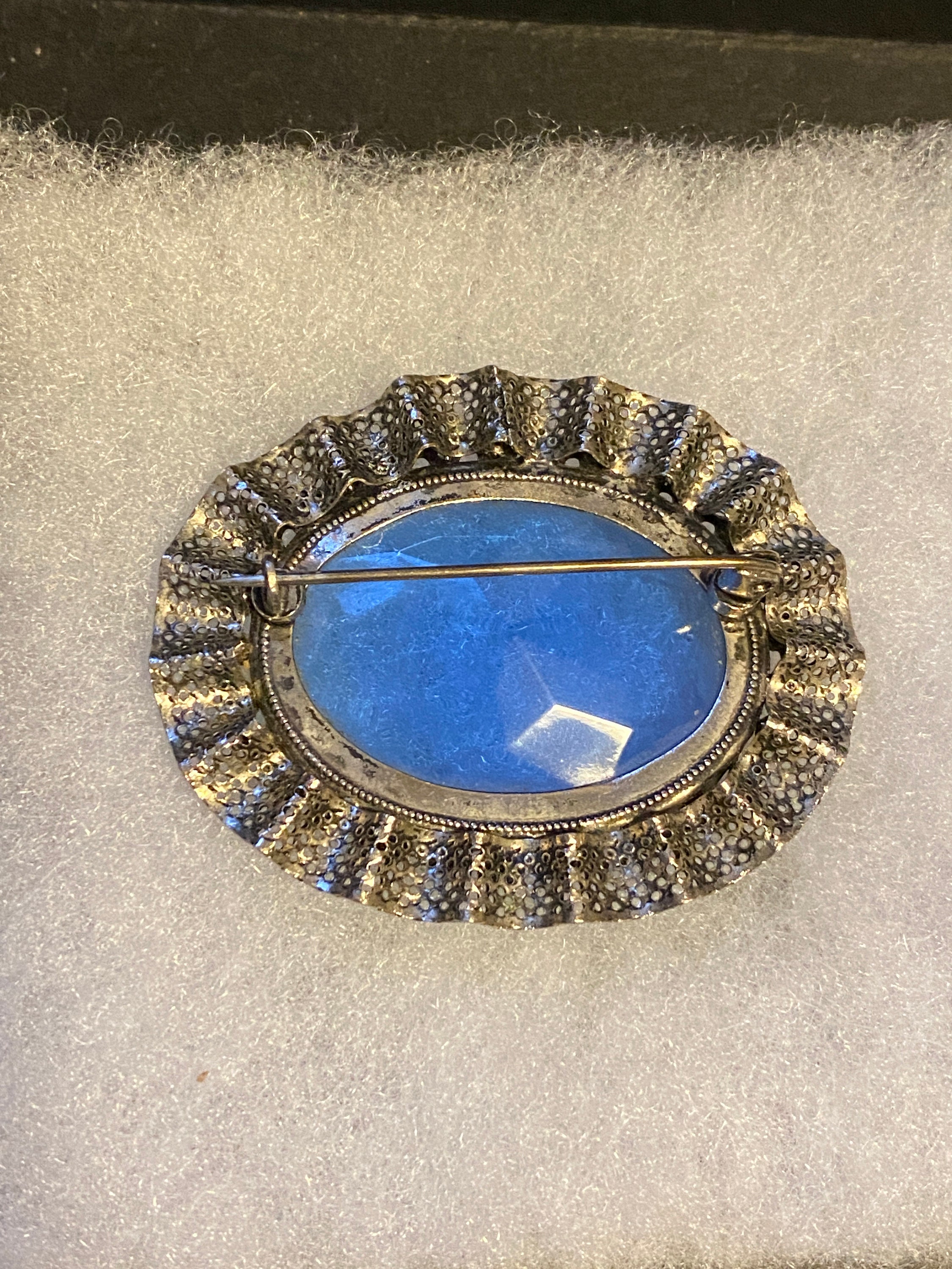 Antique Blue Austrian Crystal Pin - Etsy