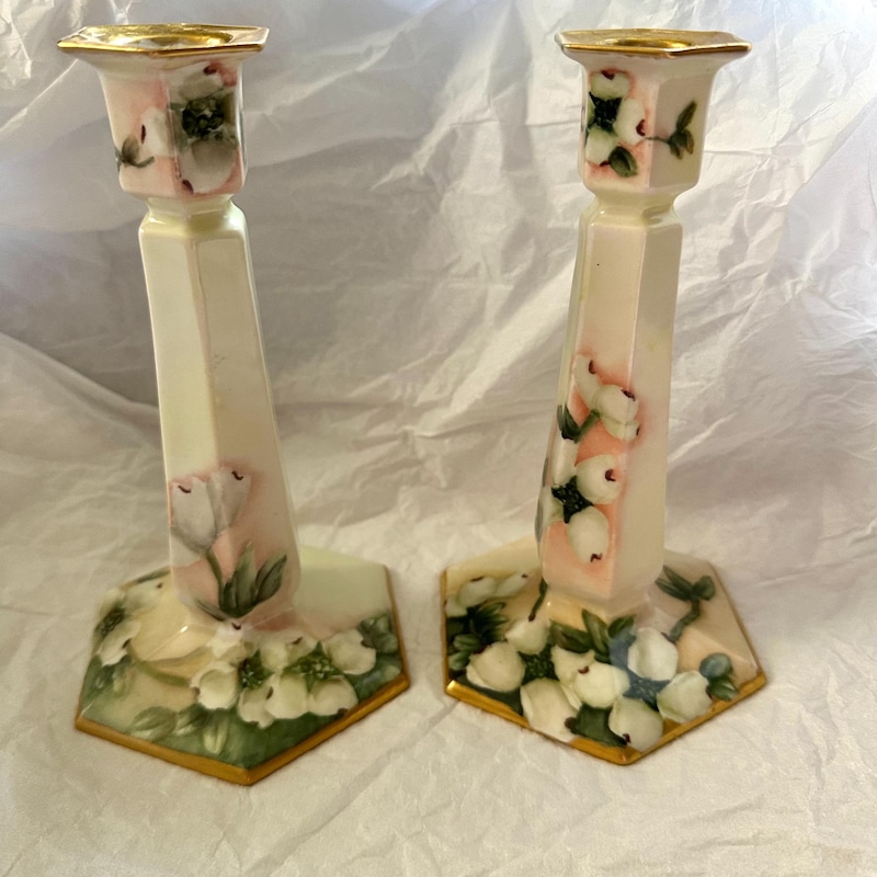 Painted Candlesticks - Etsy
