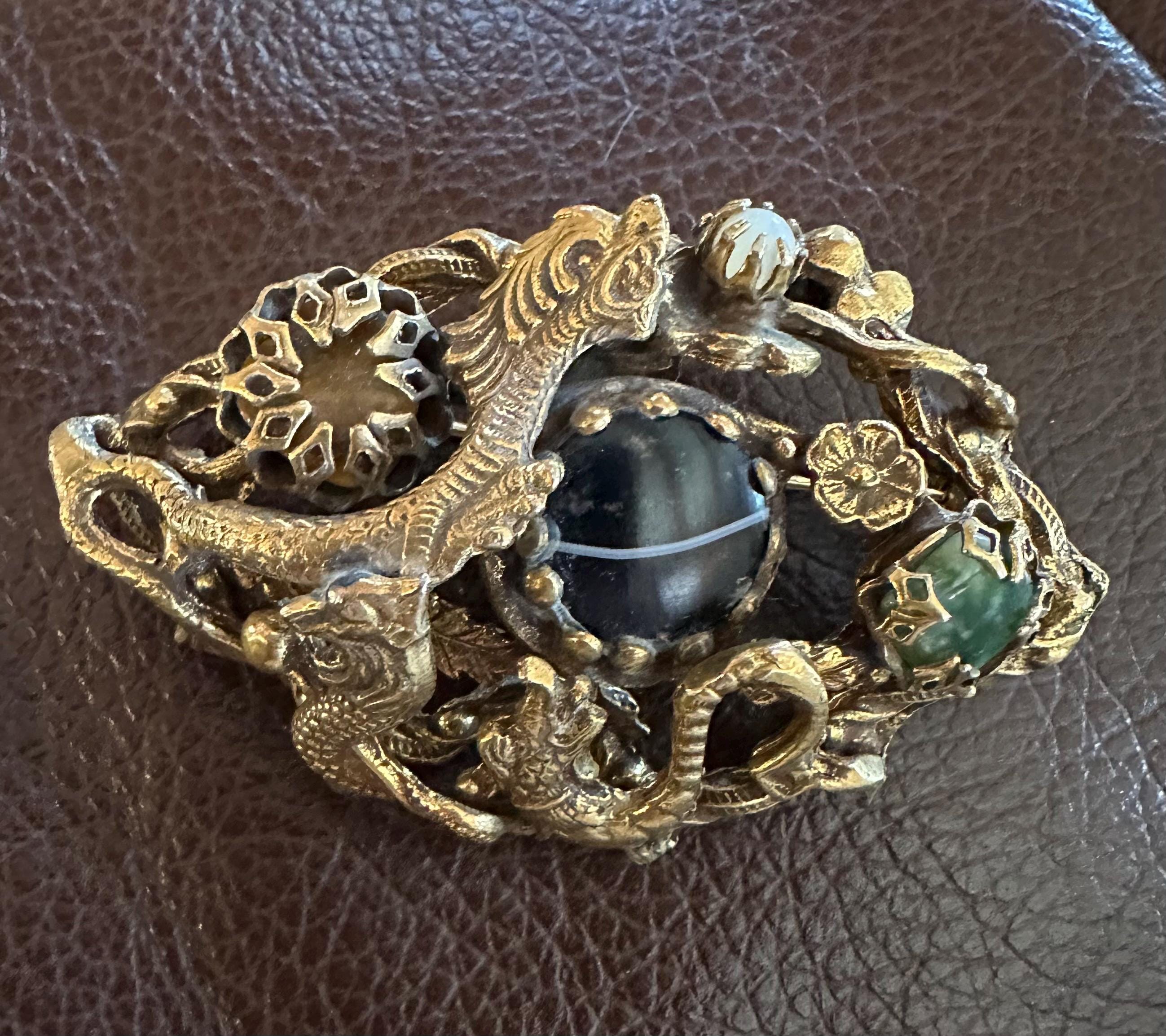 Vintage Max Neiger Style Brooch Dragon Griffin - Etsy