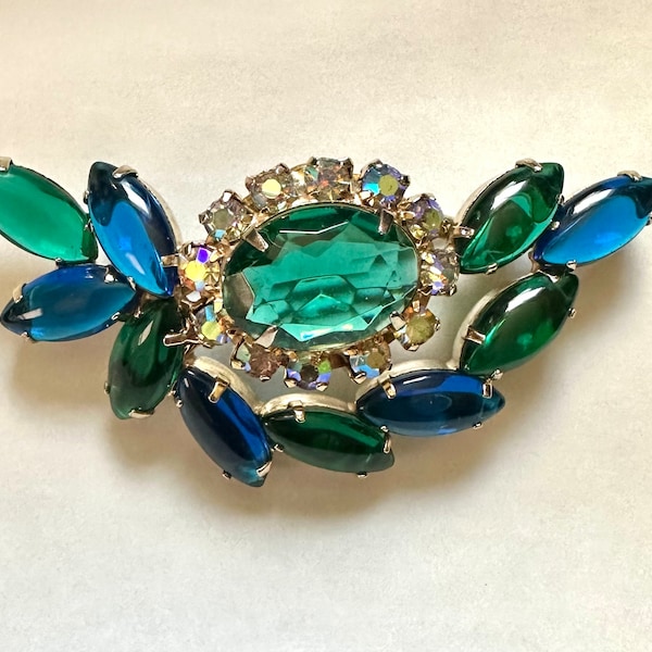 Green Rhinestone Pin - Etsy