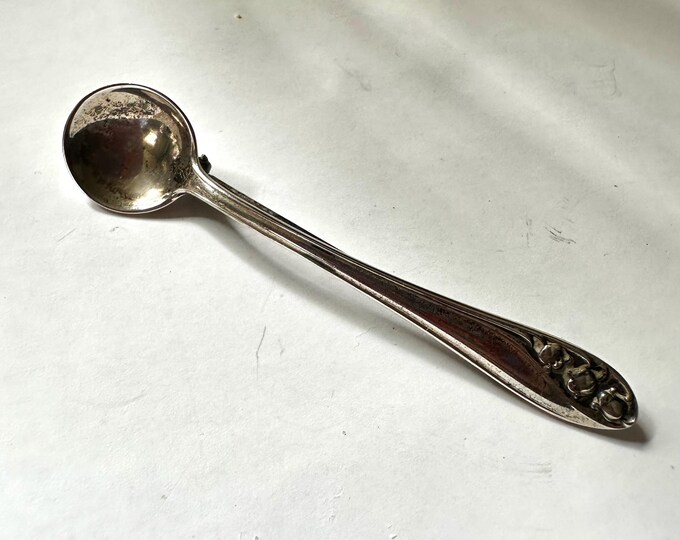 GORHAN Sterling Silver Salt Spoon-lily of the Valley Flower Pin/brooch ...