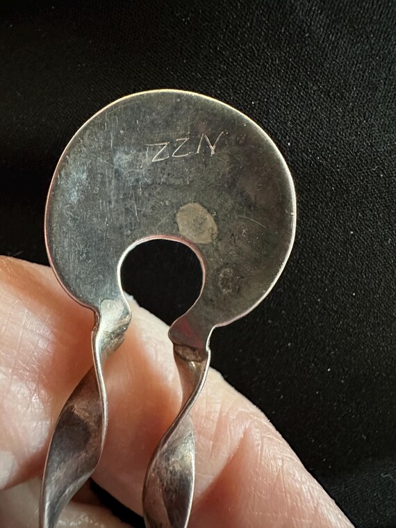 Vintage Native American Hopi Sterling Hair Pin - Gem