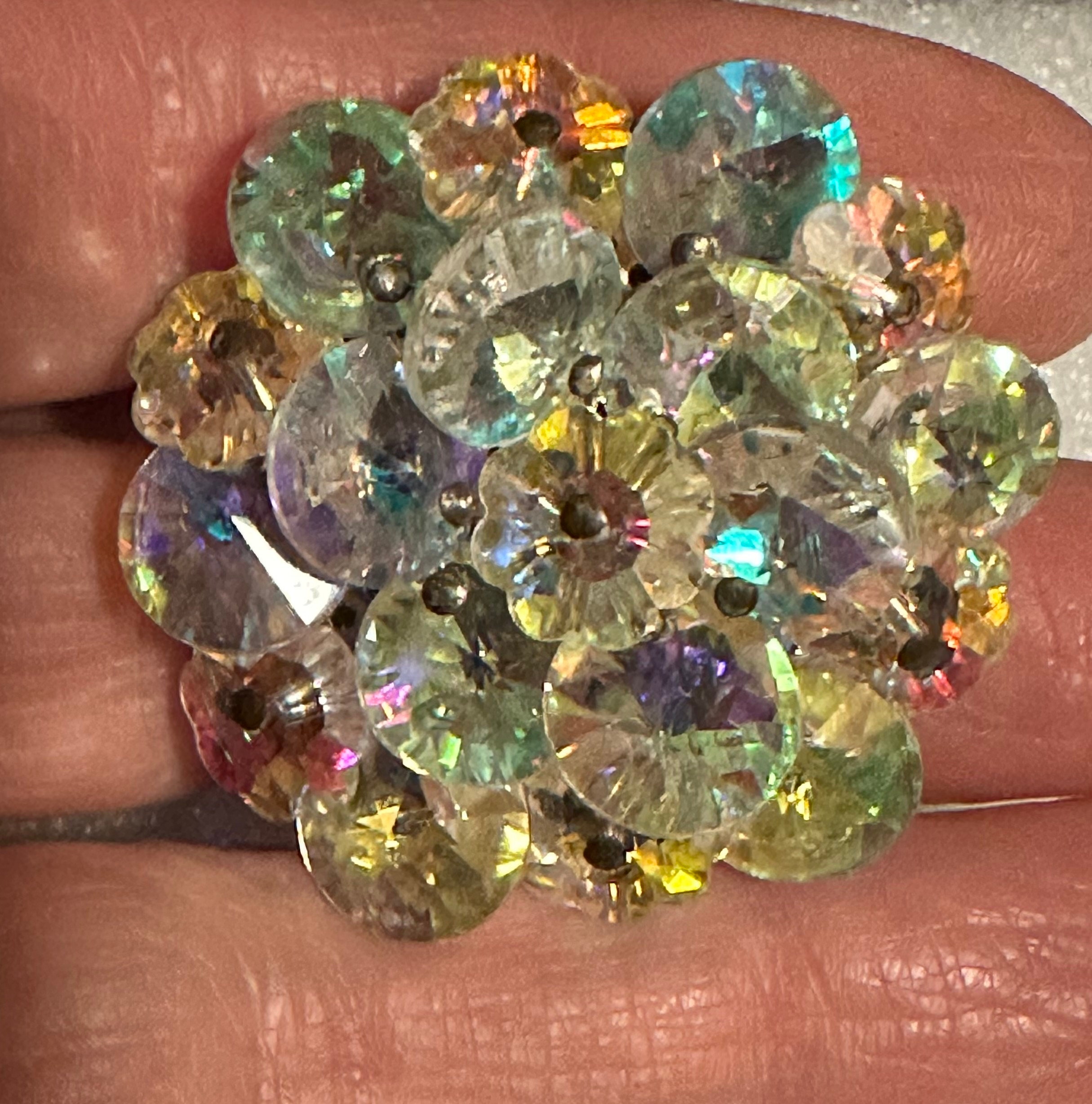 Vintage Aurora Borealis Crystal Bead Pin - Etsy