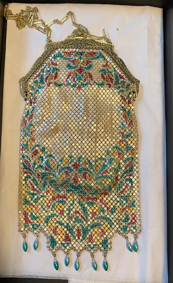 Antique Art Deco Mandalian Mesh Flapper Purse - Gem