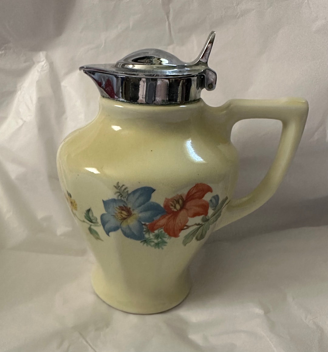 1930’s Vintage Universal LFC Porcelain Syrup Pitcher Flowers - Etsy