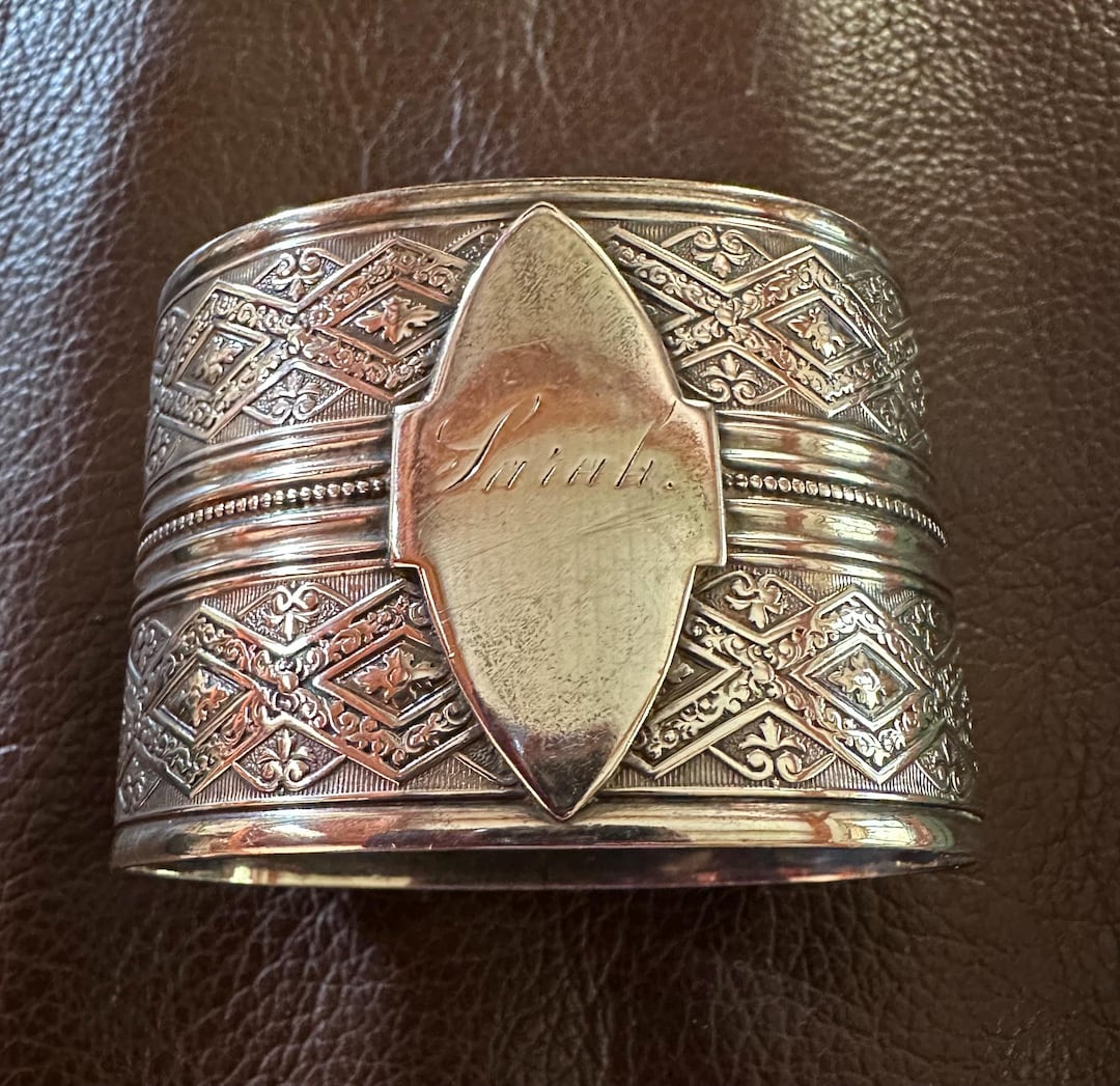 Victorian Coin Silver Napkin Ring Engraved Sarah - Etsy