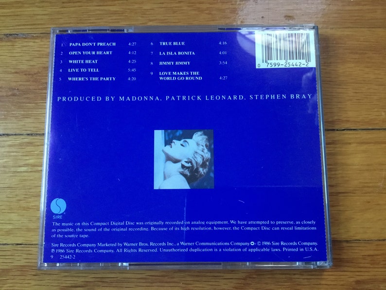 Madonna True Blue CD - Etsy