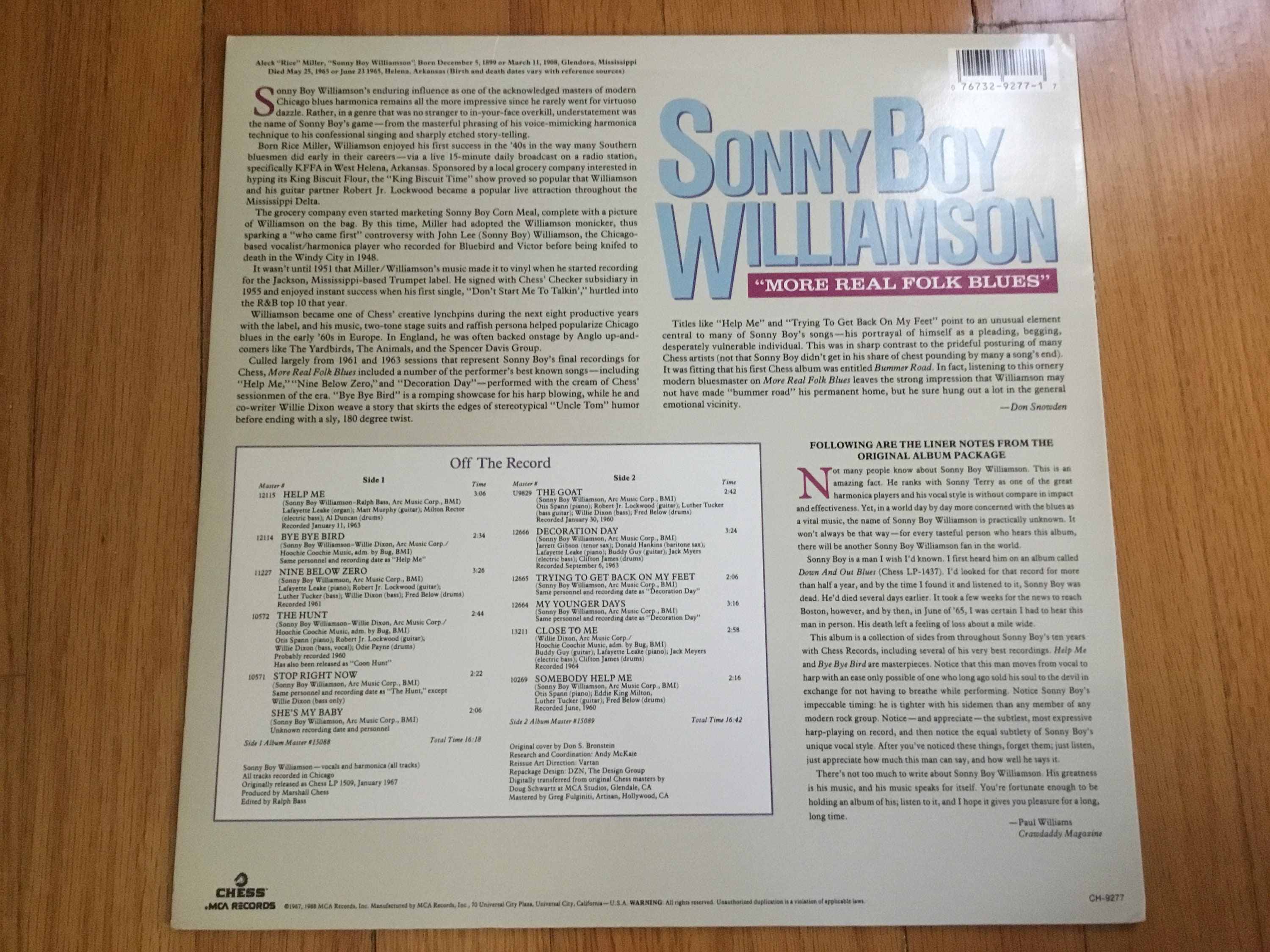 Sonny Boy Williamson More Real Folk Blues LP - Etsy
