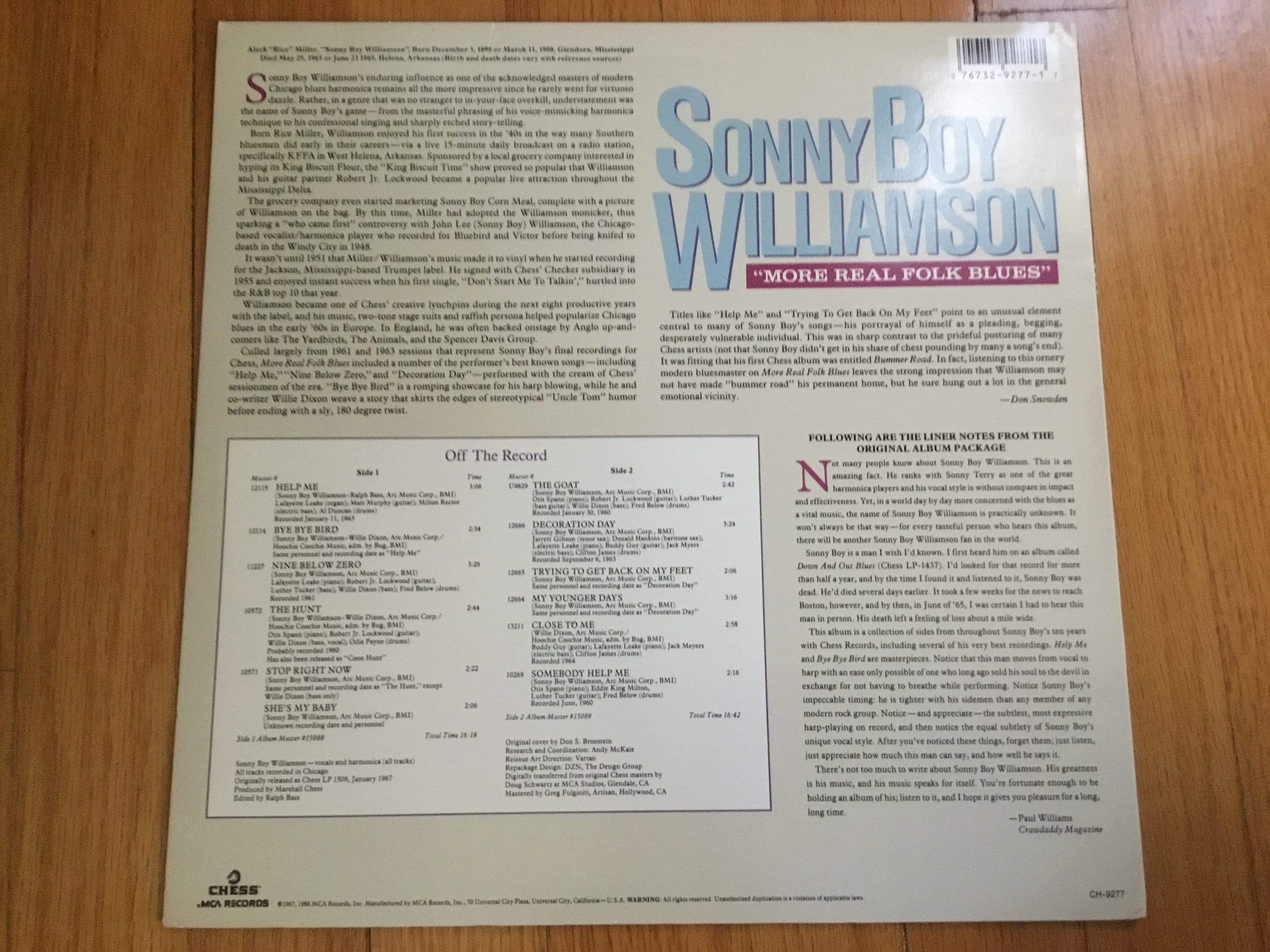Sonny Boy Williamson More Real Folk Blues LP - Etsy