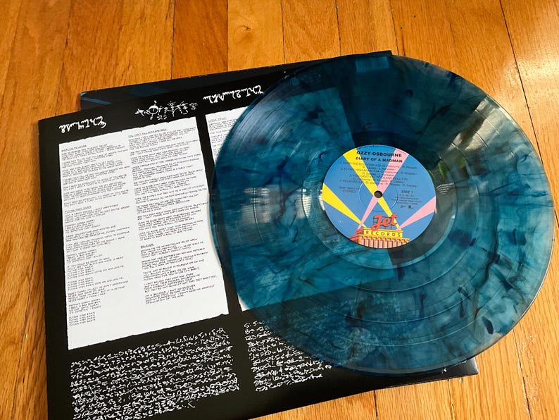 Ozzy Osbourne “diary of A Madman” LP Blue Marble Vinyl - Etsy