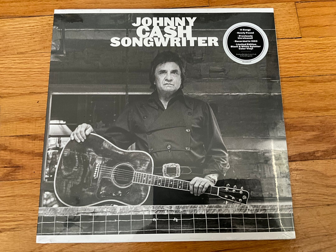 Johnny Cash “songwriter” LP White and Blacl Splatter Vinyl - Etsy