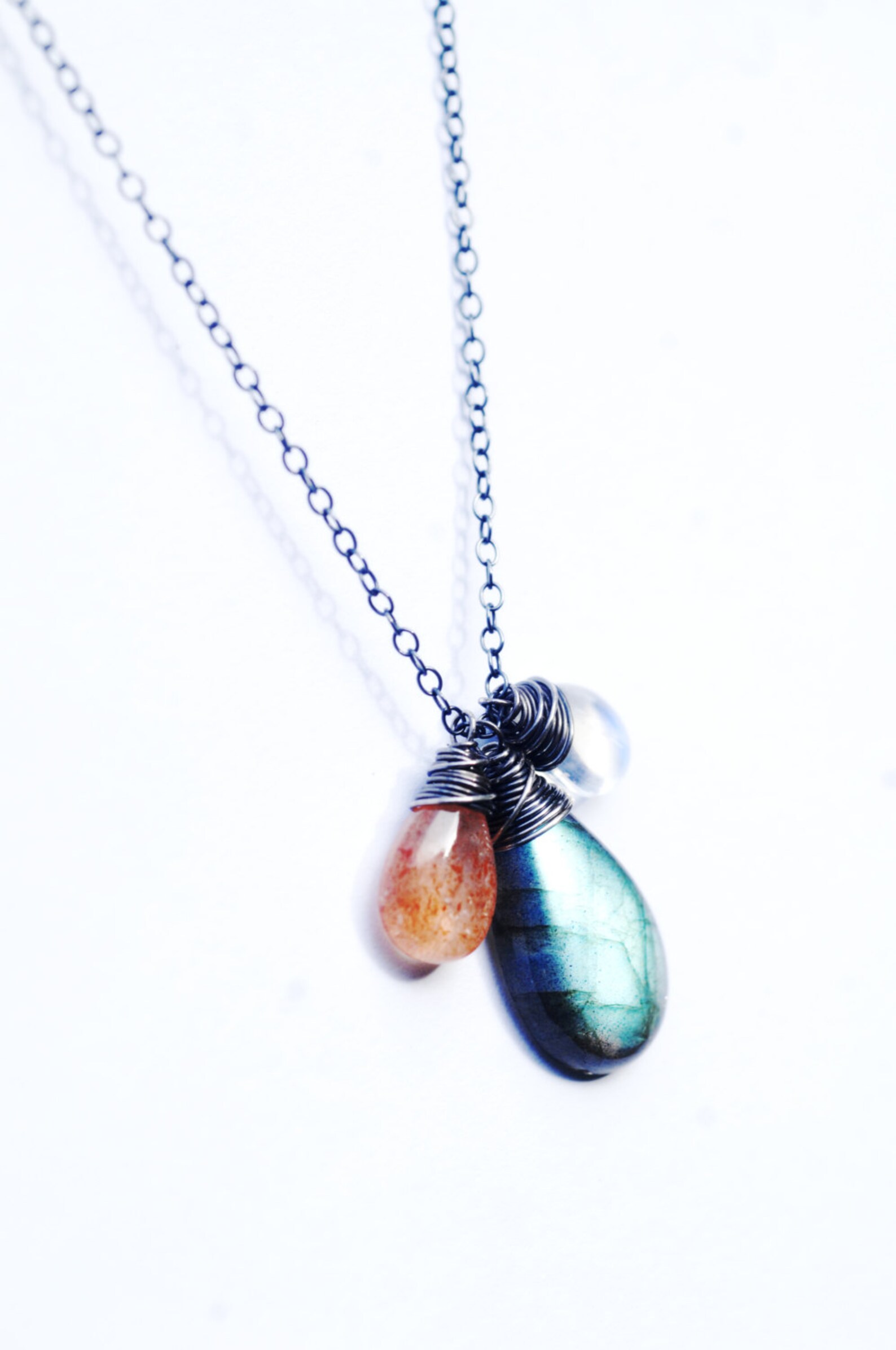 STUNNING Labradorite Moonstone & Sunstone Necklace // - Etsy