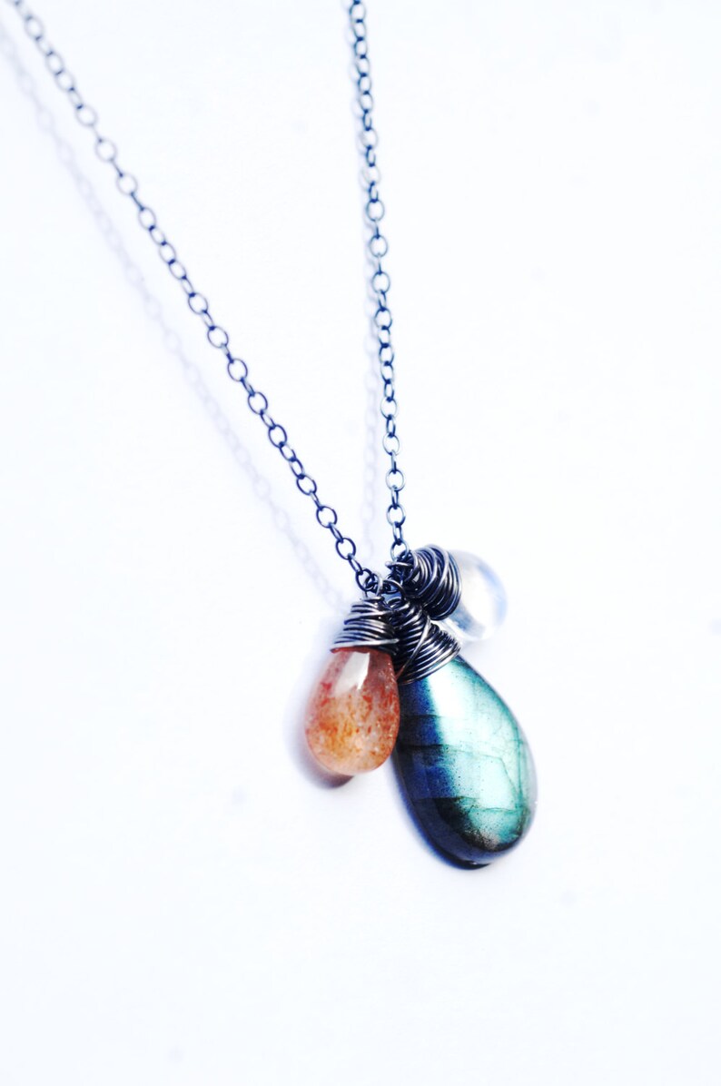 STUNNING Labradorite Moonstone & Sunstone necklace // | Etsy