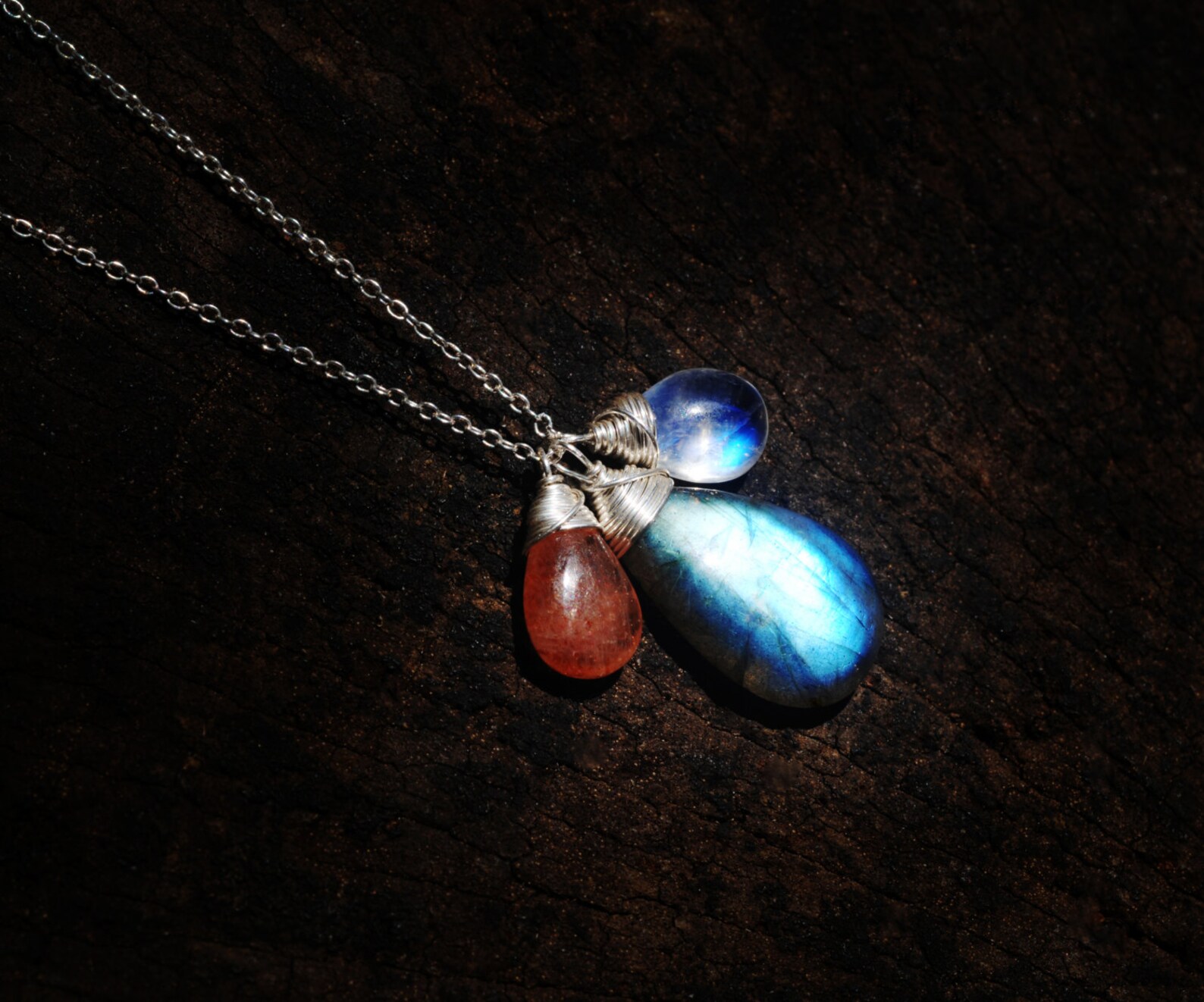 STUNNING Labradorite Moonstone & Sunstone Necklace // - Etsy