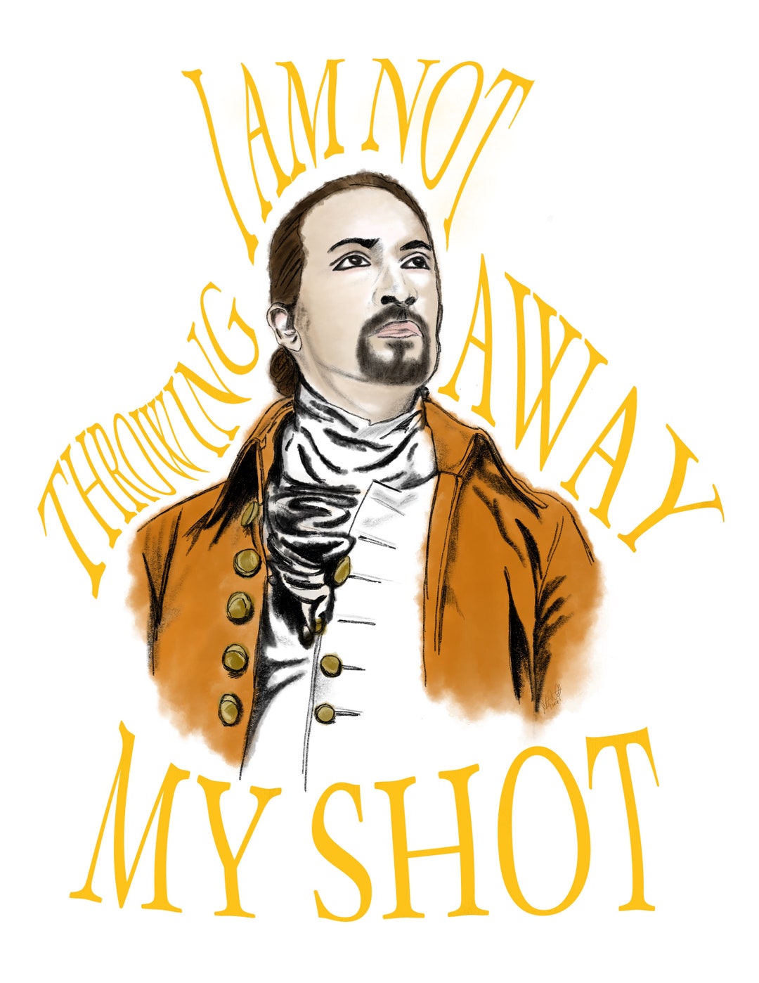 Lin-manuel Miranda *alexander Hamilton *i'm Not Throwing Away My Shot* Print **hamilton Musical ...