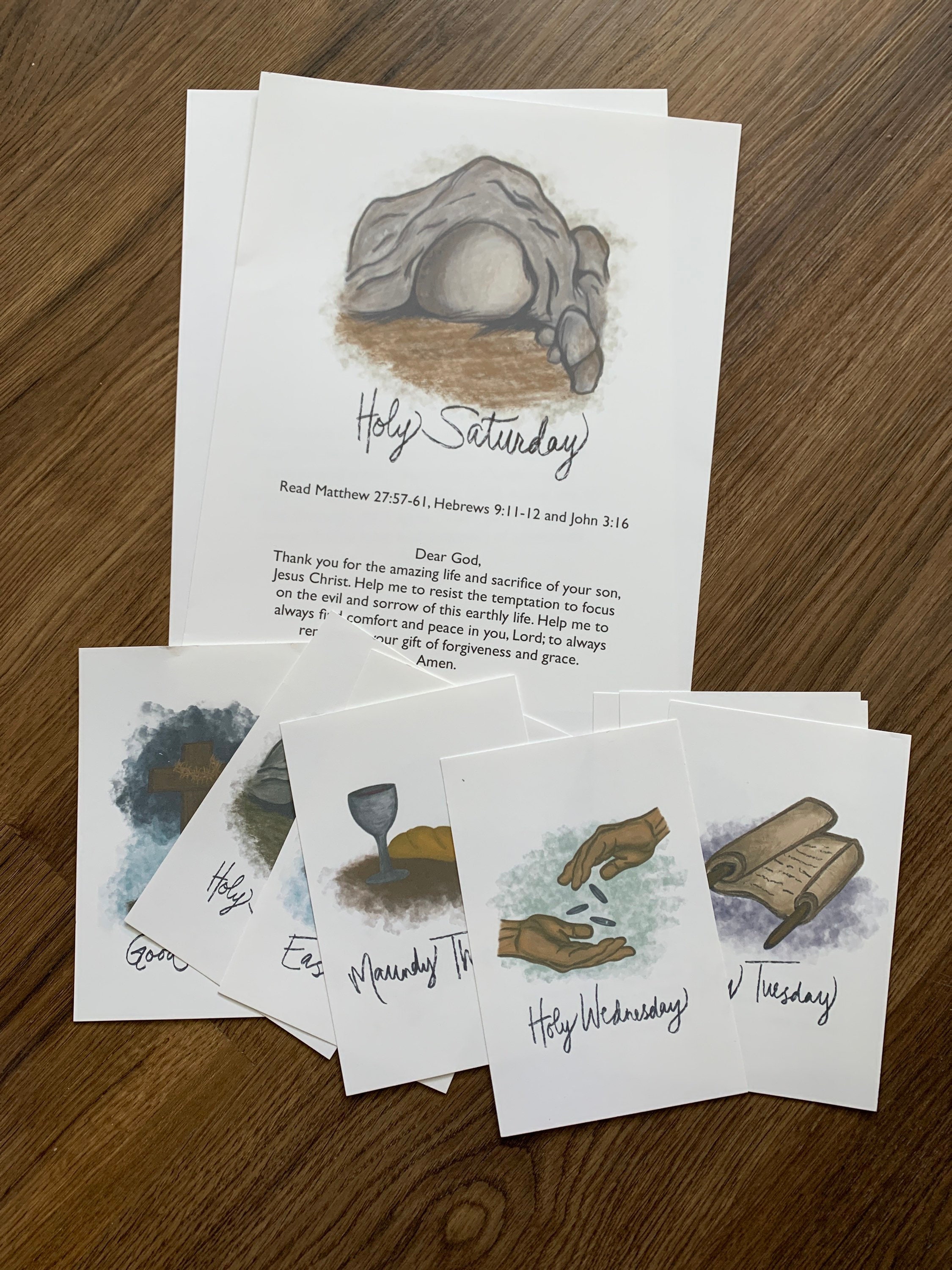 A4 DIGITAL DOWNLOAD***A4 Size!!!**holy Week* FRONT Only**hand Drawn ...