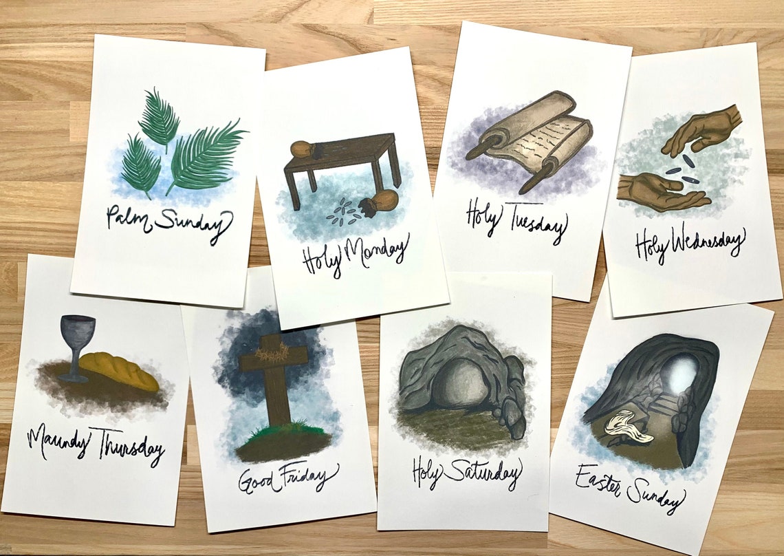DOWNLOAD* Holy Week 4x6 Cards* Image&day **hand Drawn Images ...