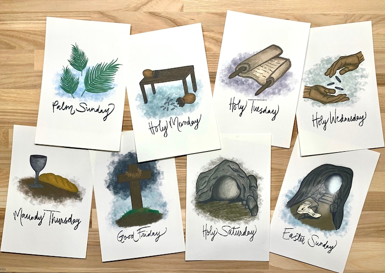 DOWNLOAD* Holy Week 4x6 Cards* Front&back*scripture With Prayer*hand ...