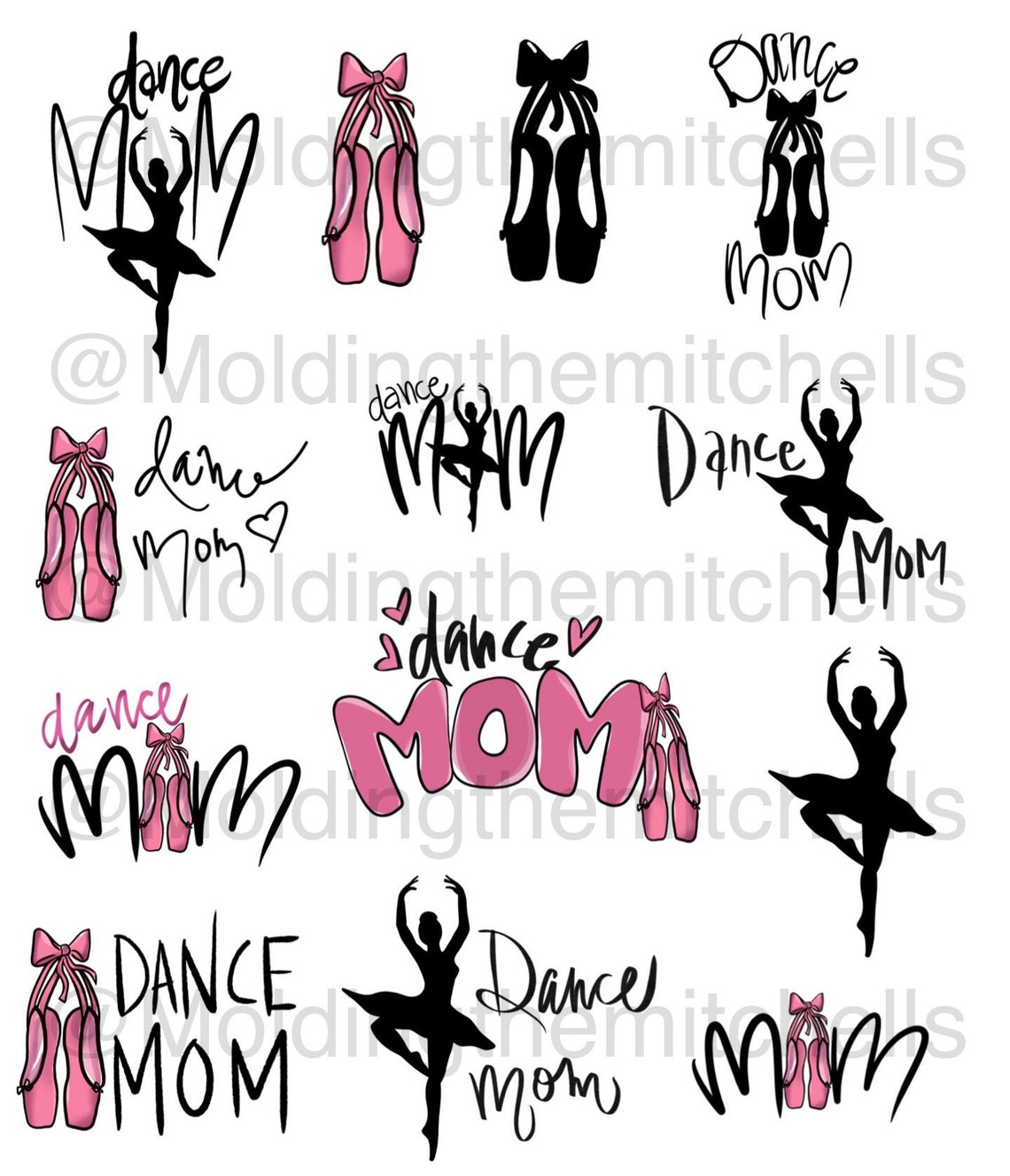 Dance Mom PNG File Bundle*** 13 Hand-drawn Images DIGITAL DOWNLOAD ...