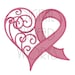 Breast Cancer Awareness Heart Ribbon Embroidery Design (digital ...