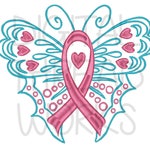 Awareness Ribbon Butterfly Machine Embroidery Design 4x4 5x7 | Etsy