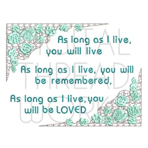 Sympathy Memorial Remembrance Machine Embroidery Design Pattern 4x4 5x7 ...