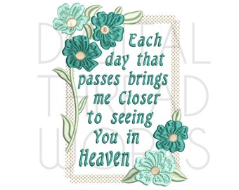 Memory Pillow Embroidery Design Sympathy Grief Machine - Etsy UK