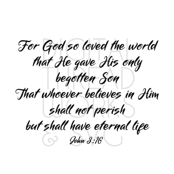 John 3 16 Card - Etsy