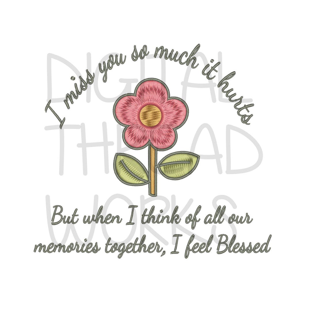 Sympathy Flower Embroidery Machine Design, Grief Memory Pillow Pattern ...