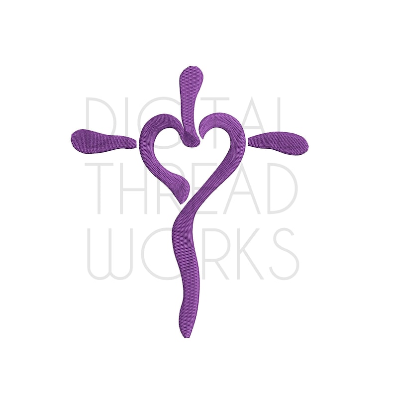 Heart Cross Machine Embroidery Design Instant Download for 4x4 5x7 and ...