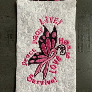 Breast Cancer Awareness Butterfly Machine Embroidery Design for 4x4 ...