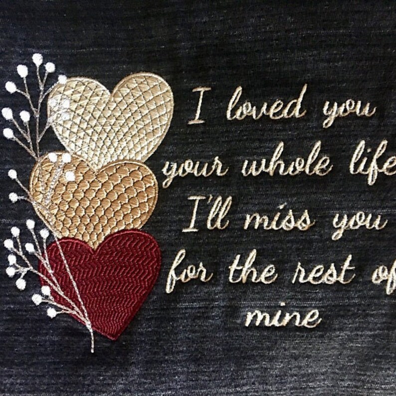 Memory Pillow Embroidery Design, Sympathy Grief Machine Embroidery ...