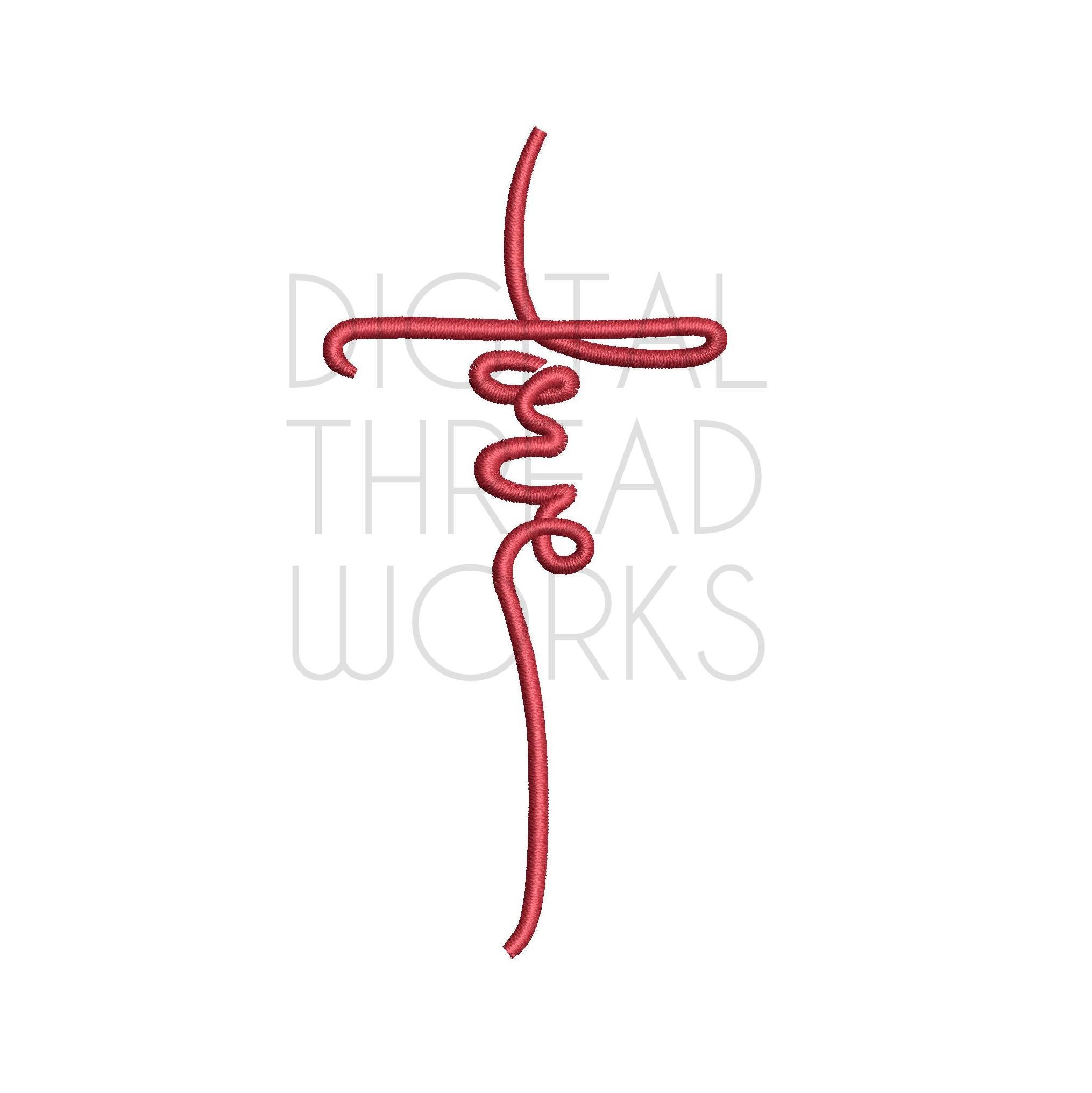 Love Cross Machine Embroidery Design Instant Download for 4x4 | Etsy