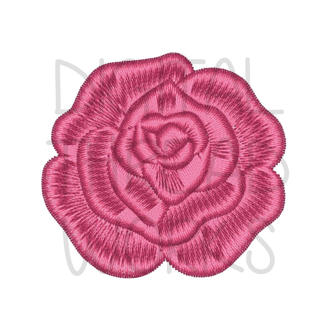 Rose Flower Satin Stitch Machine Embroidery Design in 2 - Etsy