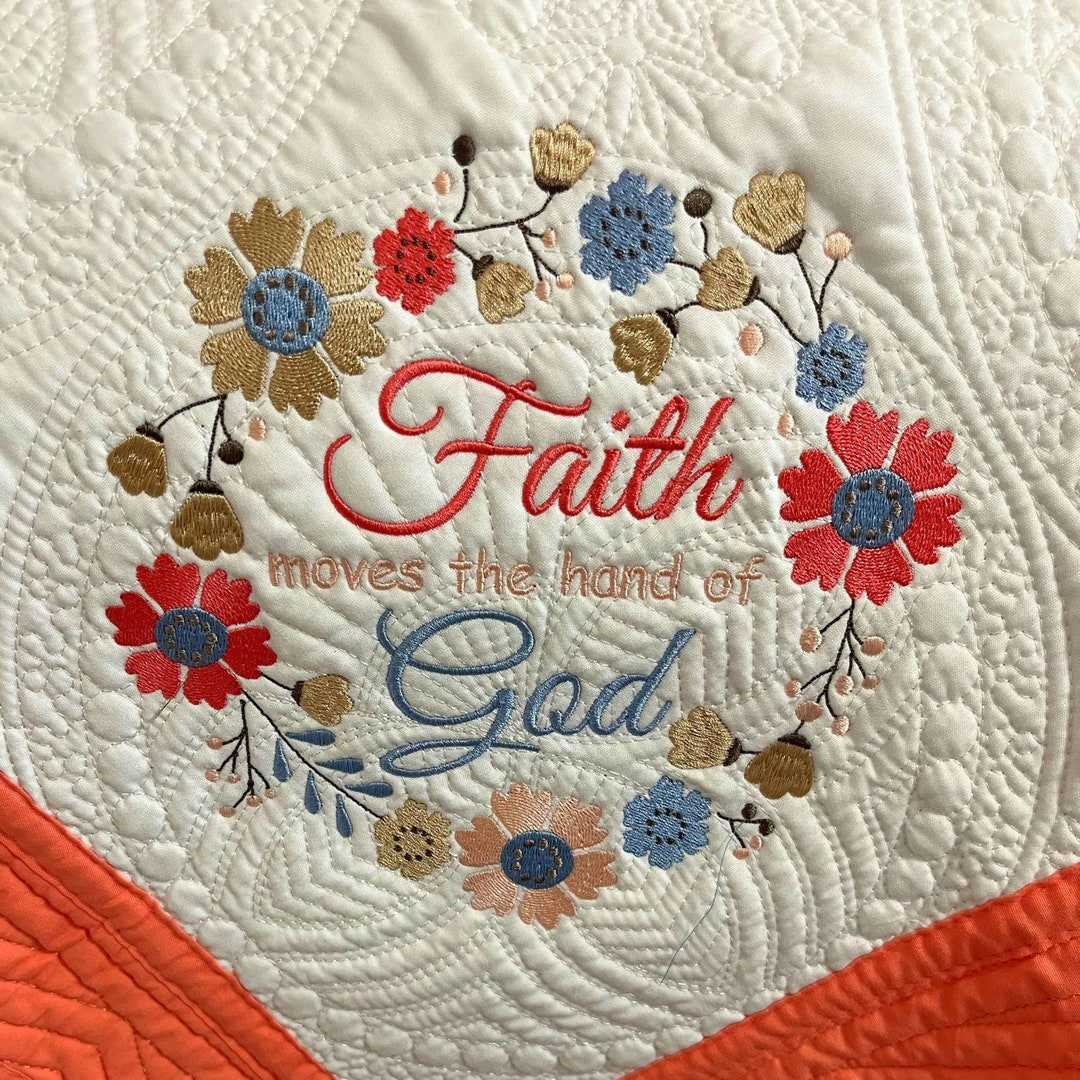 Christian Inspirational Floral Frame, Faith Moves the Hand of God ...