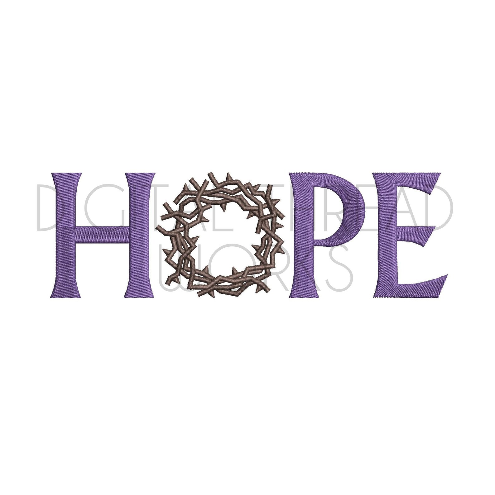 HOPE Crown of Thorns Machine Embroidery Design Instant - Etsy