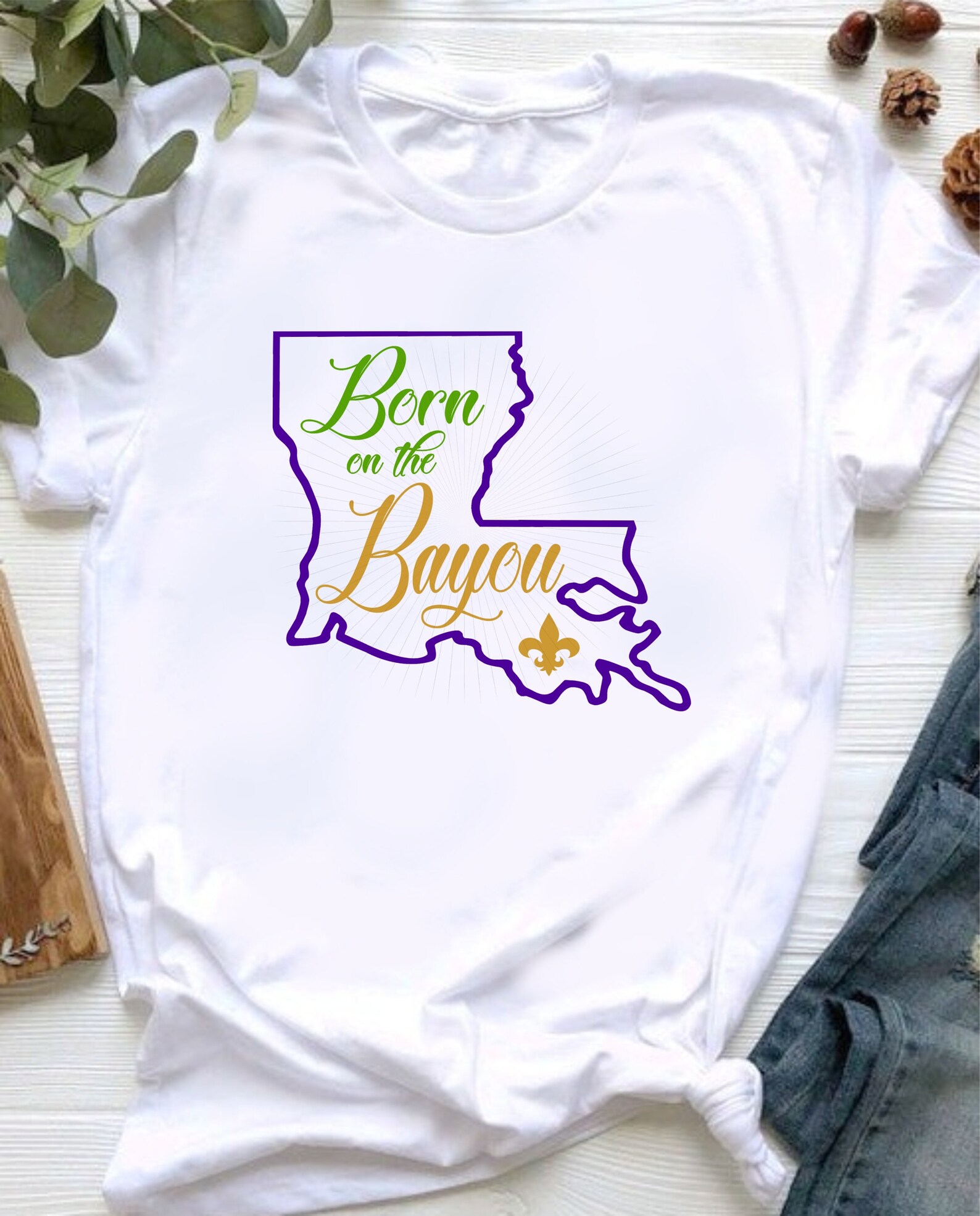 Born on the Bayou SVG Fleur De Lis Cricut Cutter File. - Etsy