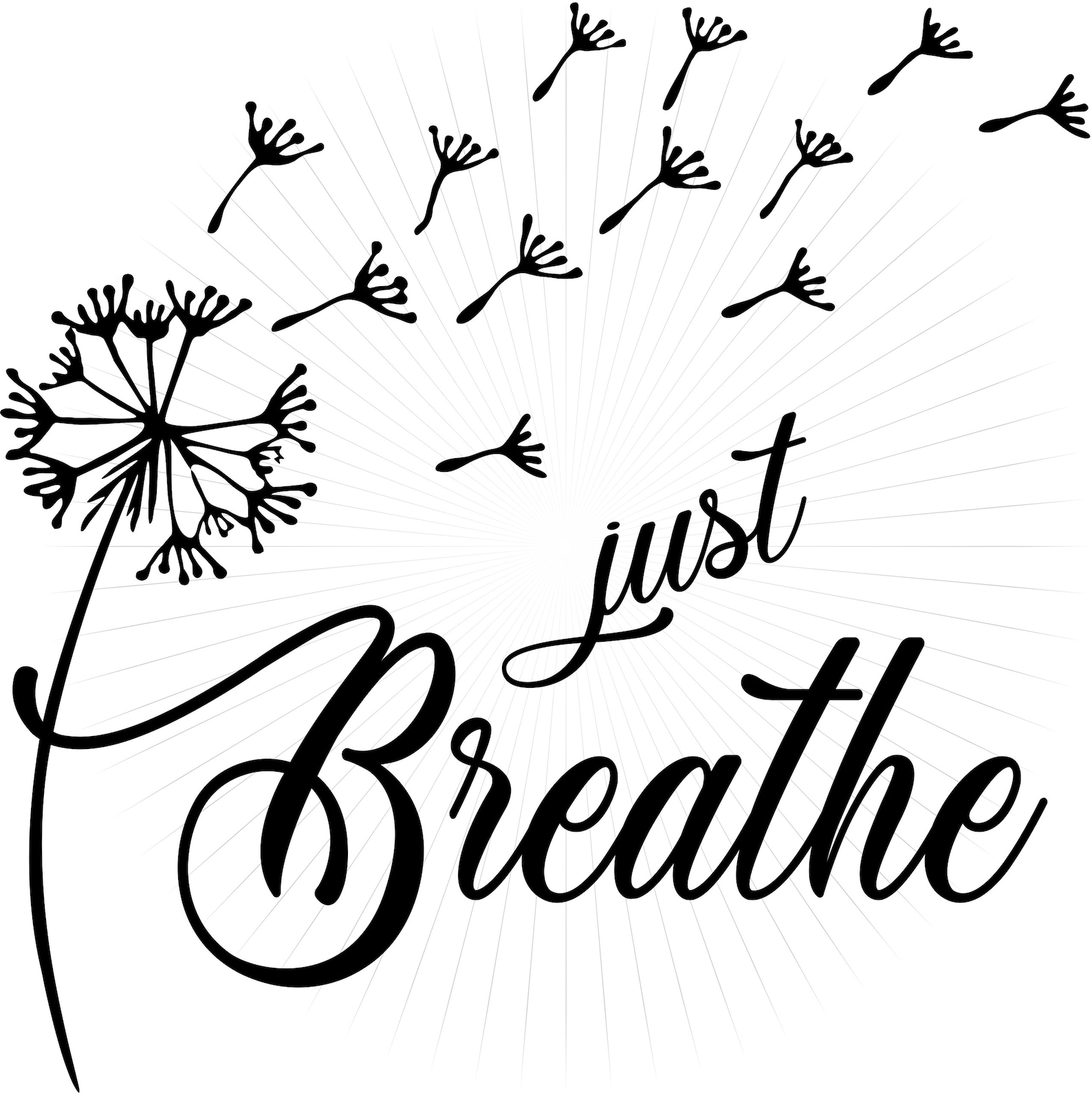 Just Breathe Dandelion SVG Cut and Print Design for Cricut - Etsy