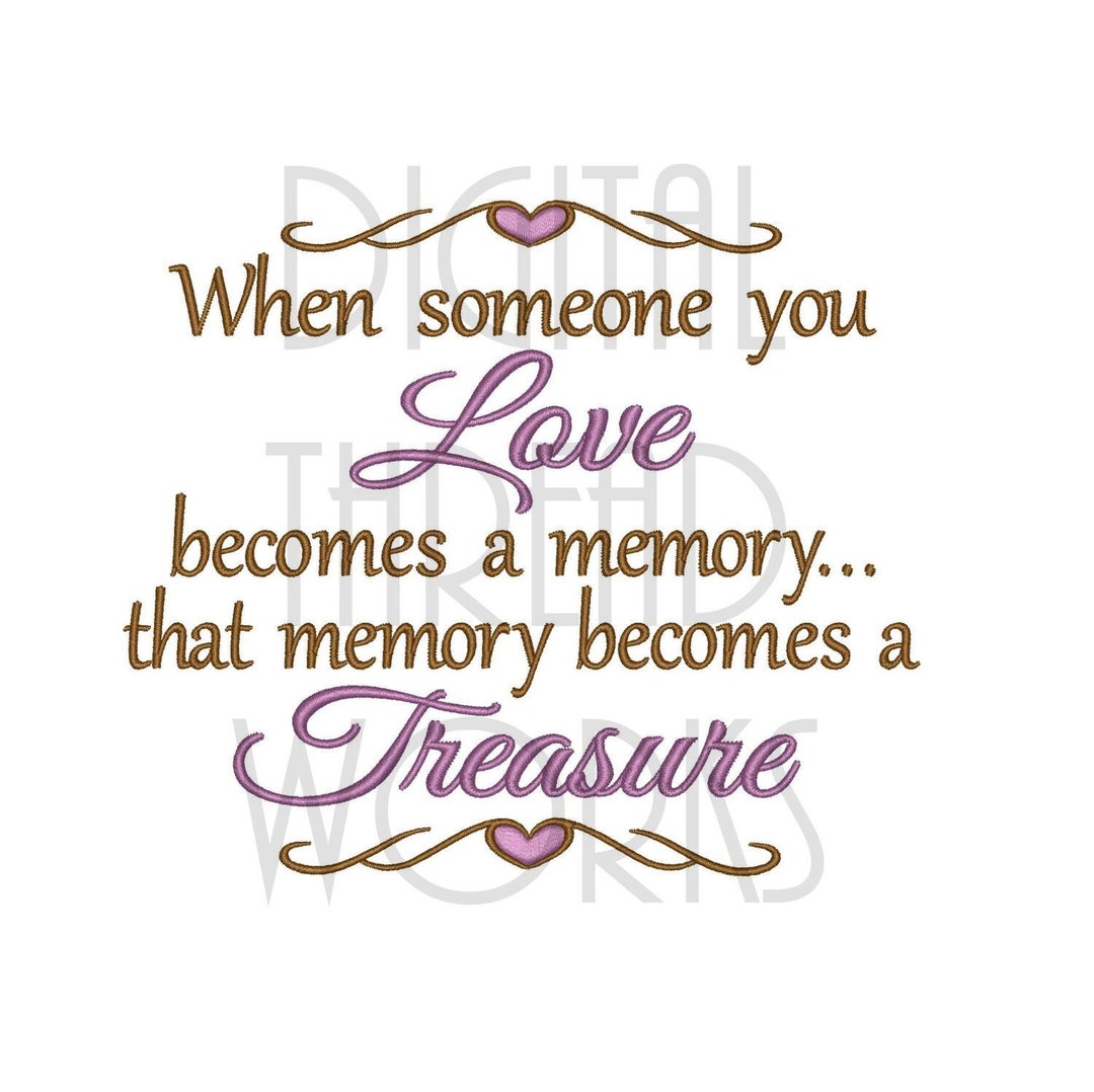 Grief Sympathy Embroidery Design, Loss of Loved One (instant Download ...