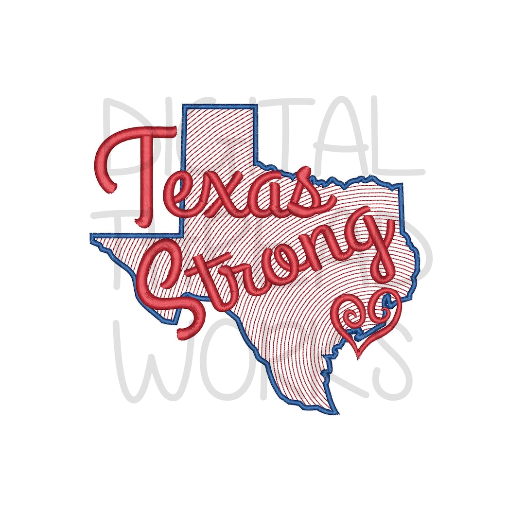 Texas Strong Embroidery Design, Map Pattern (digital Download) - Etsy