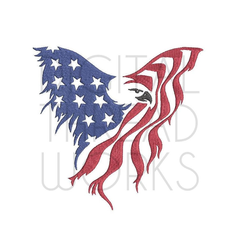 American Flag Eagle Machine Embroidery Design. Instant | Etsy