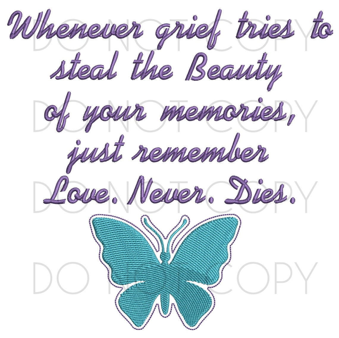 Love Never Dies Machine Embroidery Sympathy Grief Design. - Etsy